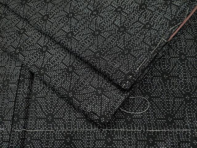 平和屋着物●本場大島紬　変わり麻の葉文様　正絹　逸品　未使用　CAAS7330yc