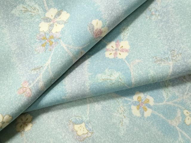 平和屋着物●上質な小紋　縞　枝花文　金彩　正絹　逸品　CAAS7365yc