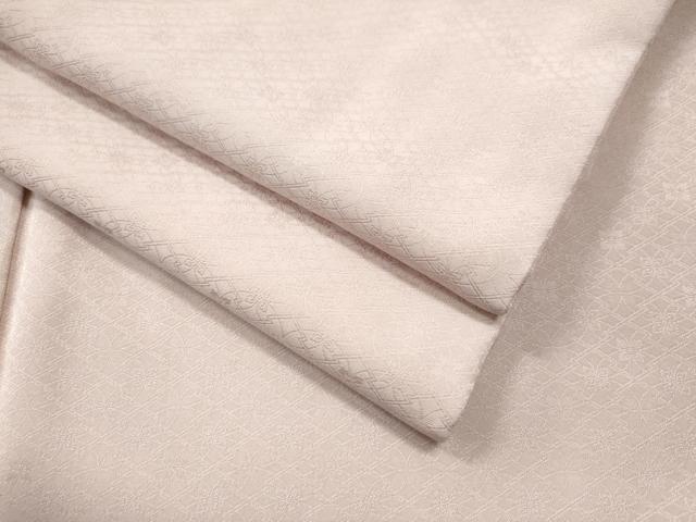 平和屋着物●上質な色無地　松皮菱花地紋　灰桜色　正絹　逸品　CAAS7381yc