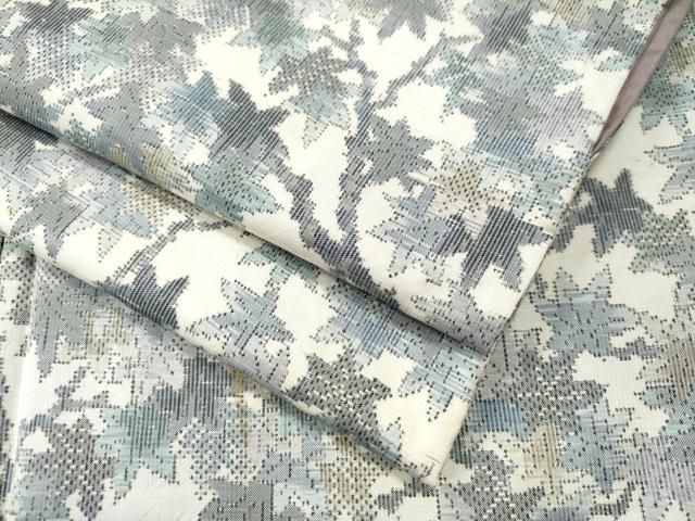 平和屋着物●本場大島紬　白大島　7マルキ　総絣　楓　正絹　逸品　CAAS7385yc