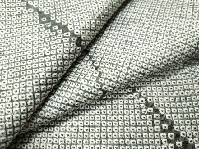 平和屋着物●上質な小紋　総絞り　よろけ縞　正絹　逸品　CAAS7399yc