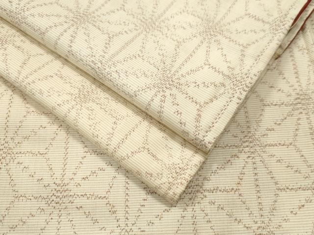 平和屋着物●上質な紬  麻の葉文様　正絹　逸品　未使用　CAAS7425yc