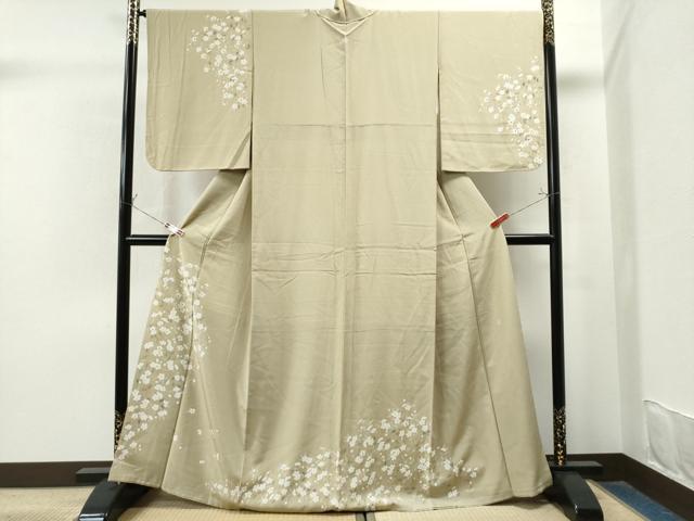 平和屋着物●訪問着　友禅　作家物　枝桜文　正絹　逸品　CAAS7426yc