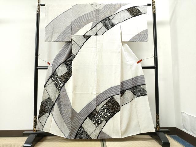 平和屋着物●訪問着　総絞り　吉祥草花文　正絹　逸品　CAAS7441yc