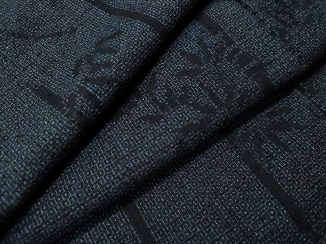 平和屋着物●本場結城紬　重要無形文化財　100亀甲　笹竹文　正絹　逸品　CAAS7455yc
