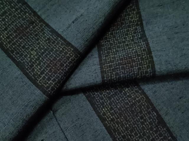 平和屋着物●結城紬　100亀甲　吉祥間道　正絹　逸品　CAAS7458yc