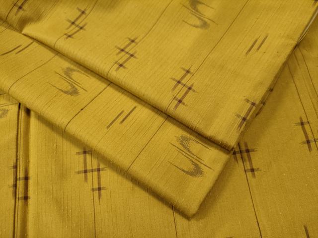 平和屋着物●上質な紬　絵絣　正絹　逸品　CAAS7485yc