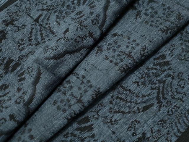 平和屋着物●上質な紬　横段飛鳥花唐草文　正絹　逸品　CAAS7501yc