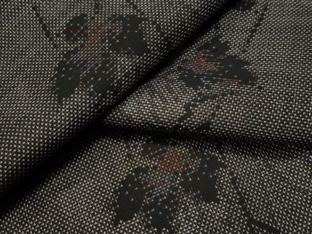 平和屋着物●本場大島紬　9マルキ　蔦の葉文　正絹　逸品　未使用　CAAS7549yc