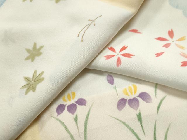 平和屋着物●上質な紬　間道　正絹　逸品　AABC3641ph 平和屋着物○古緒城紬 間道 やまと誂製 証紙付き 正絹