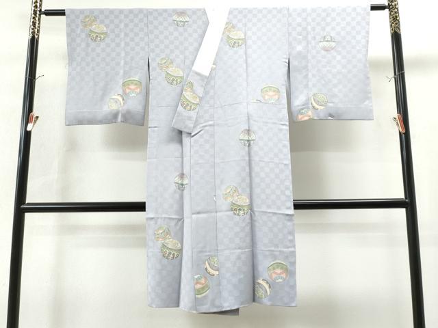 平和屋着物●長襦袢　無双仕立て　毬吉祥花文　金彩　正絹　逸品　CAAS7559yc