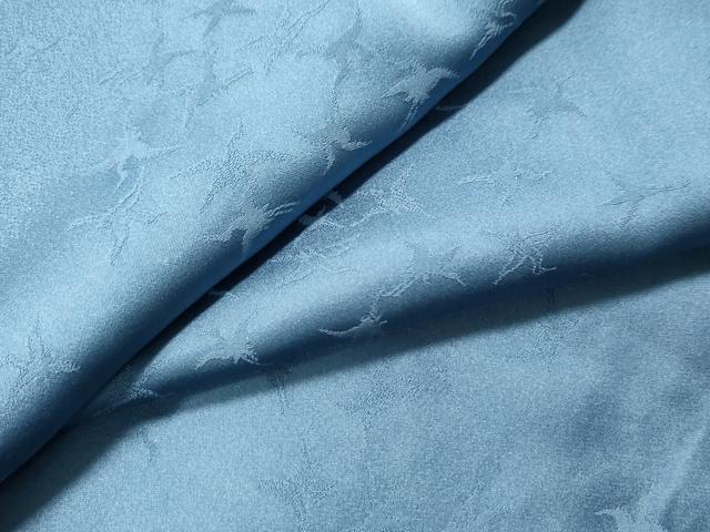 平和屋着物●上質な色無地　飛鶴地紋　藍鼠色　正絹　逸品　CAAS7568yc