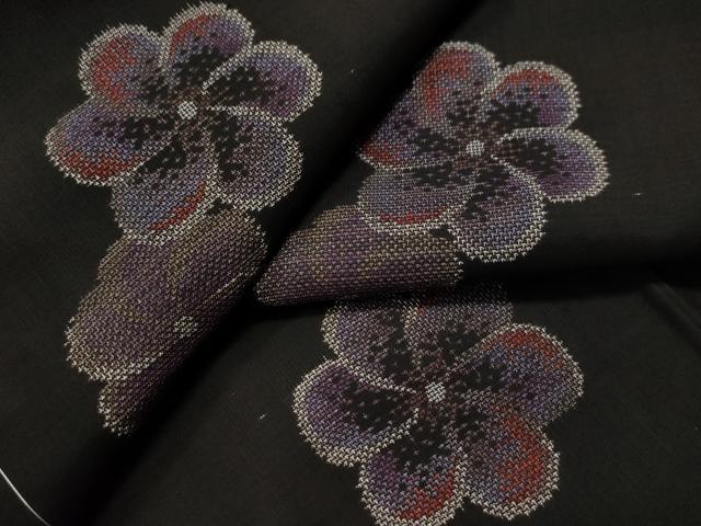 平和屋着物●本場大島紬　9マルキ　地空き　捻花文　正絹　逸品　未使用　CAAS7578yc