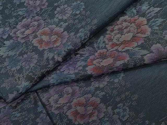 平和屋着物●本場大島紬　花籠文　正絹　逸品　CAAS8458vf