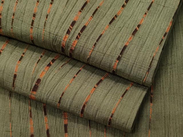 平和屋着物●伝統工芸士　七代目　吉澤与市　紬　絞り　縞　正絹　逸品　CAAS8491vf