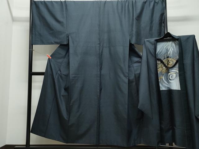 平和屋着物●男性　本場大島紬　アンサンブル　100亀甲　総詰め　キングサイズ　正絹　逸品　CAAS8547vf