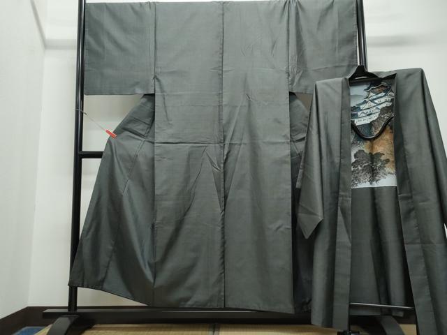 平和屋着物●男性　本場大島紬　アンサンブル　80亀甲　総詰め　正絹　逸品　CAAS8548vf