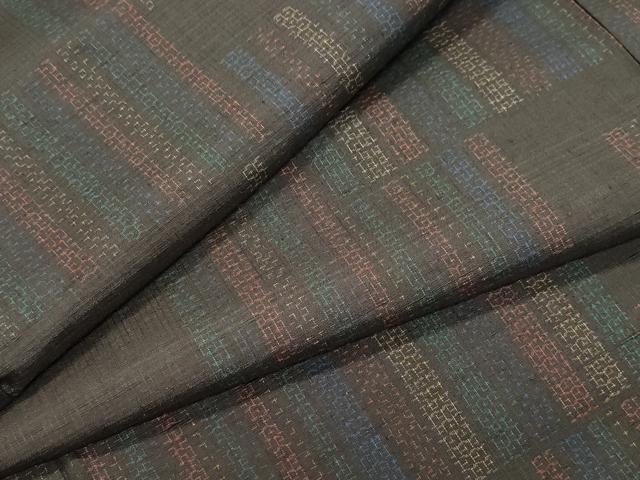 平和屋着物●結城紬　80亀甲　吉祥文　正絹　逸品　CAAS8565vf