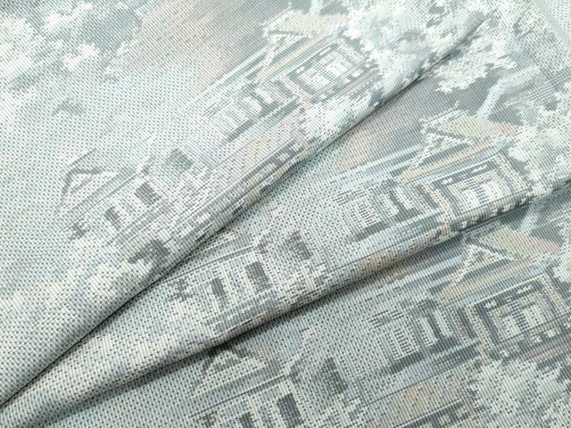 平和屋着物●都喜ヱ門　本場大島紬　白大島　風景草木文　藤絹織物謹製　正絹　逸品　CAAS8579vf