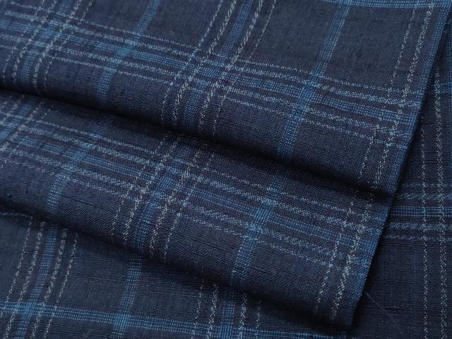 平和屋着物●上質な紬　格子柄　正絹　逸品　CAAS8581vf