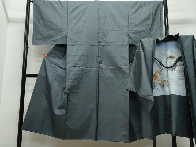 平和屋着物●男性　本場大島紬　アンサンブル　120亀甲　総詰め　さが美扱い　正絹　逸品　未使用　CAAS8607vf