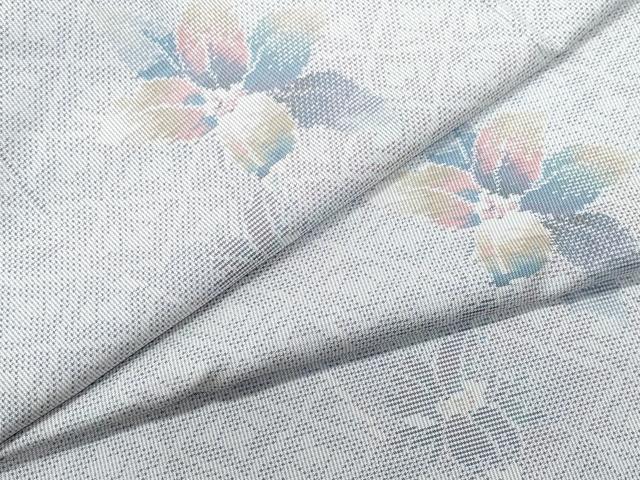 平和屋着物●都喜ヱ門　本場大島紬　白大島　7マルキ　舞花文　総絣　藤絹織物謹製　正絹　逸品　未使用　CAAS8611vf