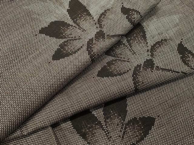 平和屋着物●本場大島紬　7マルキ　泥染め　舞花文　正絹　逸品　未使用　CAAS8621vf