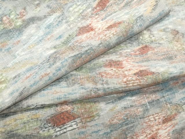 平和屋着物●小千谷紬　風景文　正絹　逸品　CAAS8631vf