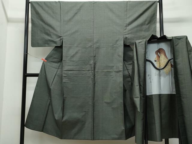 平和屋着物●男性　本場大島紬　アンサンブル　80亀甲　総詰め　正絹　逸品　CAAS8646vf