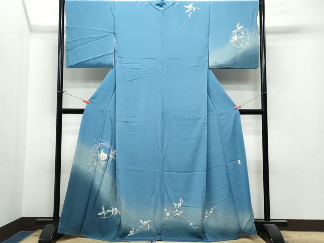 平和屋着物●訪問着　友禅　作家物　枝花文　暈し染め　正絹　逸品　未使用　CAAS8669vf