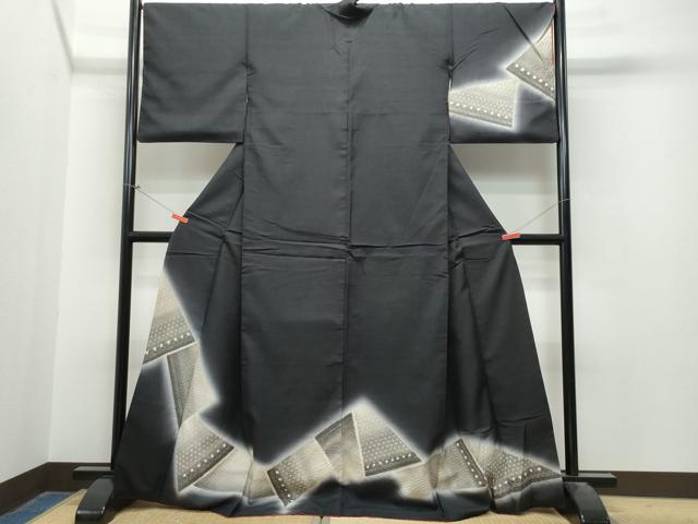 平和屋着物●訪問着　紬地　絞り　切嵌吉祥文　正絹　逸品　CAAS8671vf