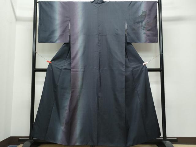 平和屋着物●訪問着　本場縞大島紬　良和特製　希少柄　黒猫　蔦の葉文　さが美扱い　証紙付き　正絹　逸品　CAAS8688vf