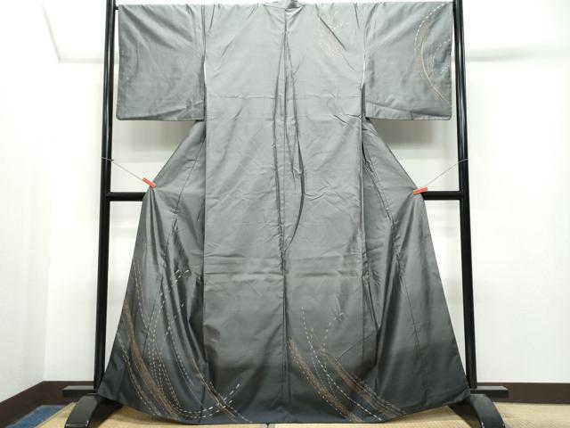 平和屋着物●訪問着　本場染大島紬　刺繍　刺し子　吉祥文　やまと誂製　正絹　逸品　CAAS8697vf