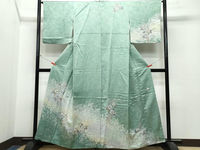 平和屋着物●訪問着　作家物　絞り　辻が花　銀通し地　まるやま扱い　正絹　逸品　CAAS8702vf