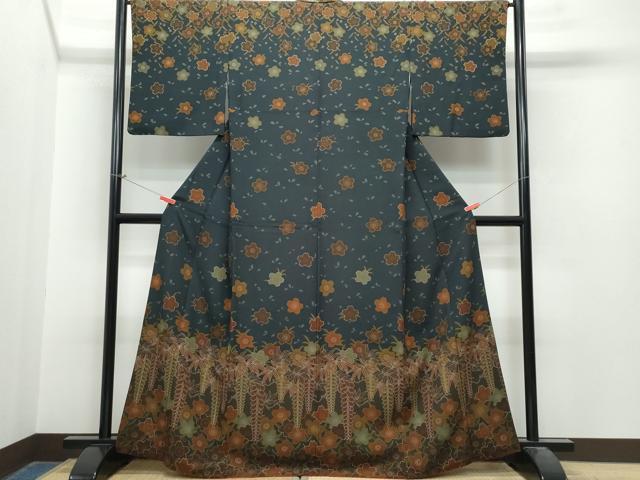 平和屋着物●訪問着　藤花文　洗える着物　未使用　CAAS8709vf