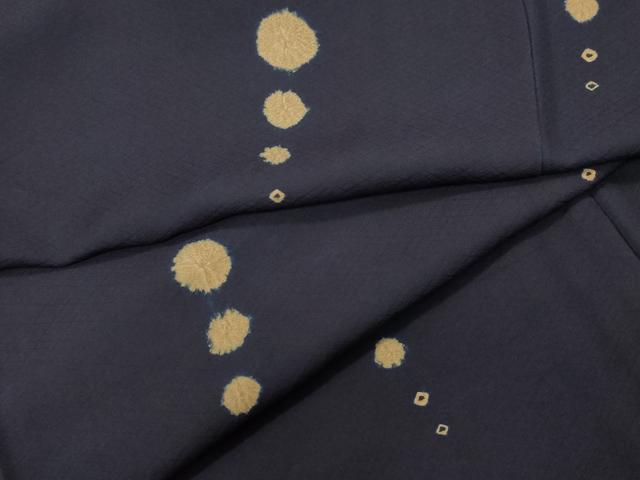 平和屋着物●上質な小紋　絞り　丸文　正絹　逸品　CAAS8727vf