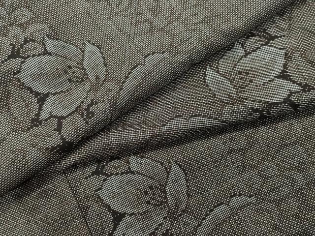 平和屋着物●本場大島紬　9マルキ　草花文　正絹　逸品　CAAS8728vf