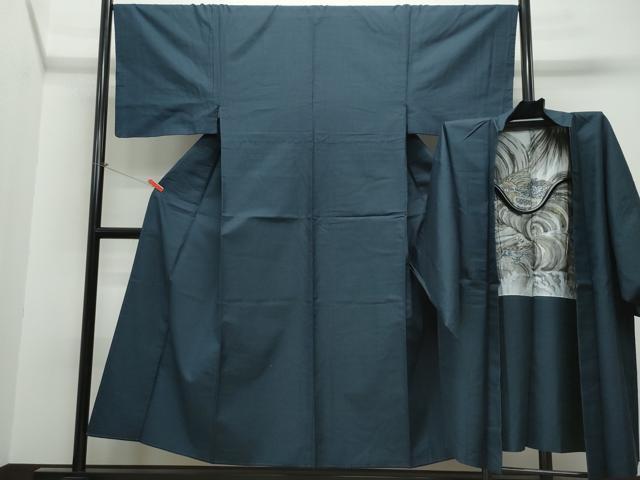 平和屋着物●男性　紬　アンサンブル　100亀甲　正絹　逸品　CAAS8734vf