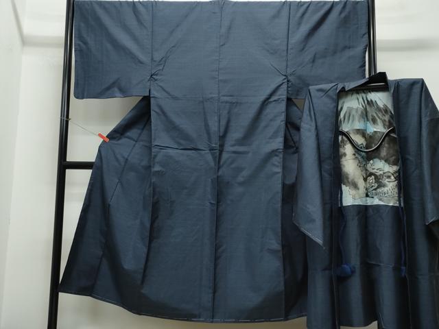 平和屋着物●男性　本場大島紬　アンサンブル　吉祥文　正絹　逸品　未使用　CAAS8735vf