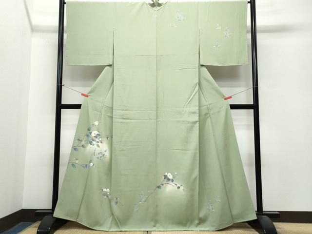 平和屋着物●訪問着　友禅　作家物　枝花文　暈し染め　正絹　逸品　CAAS8743vf