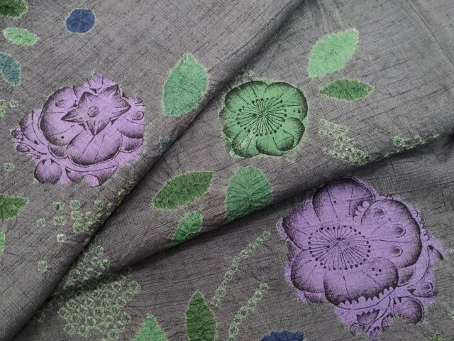 平和屋着物●上質な紬　絞り　辻が花　正絹　逸品　CAAS8752vf