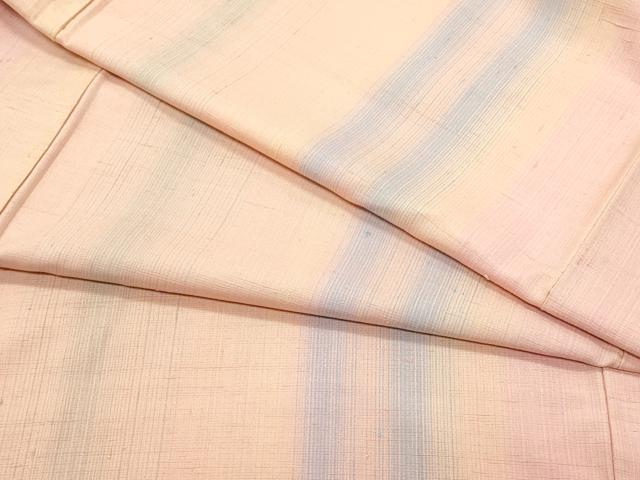 平和屋着物●紅花紬　米沢　縞　正絹　逸品　CAAS8766vf