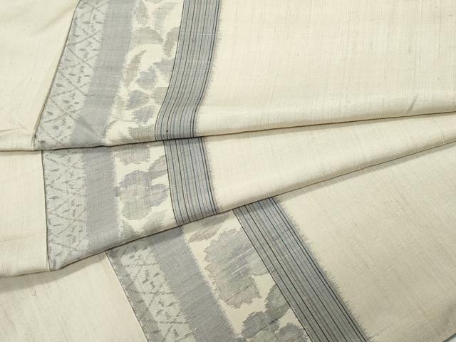 平和屋着物●上質な紬　草花文　正絹　逸品　CAAS8770vf