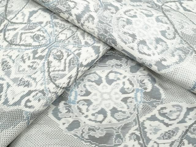 平和屋着物●本場大島紬　白大島　鏡裏花文　正絹　逸品　CAAS9225th