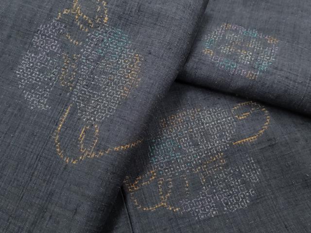 平和屋着物●本場結城紬　100亀甲　宝尽くし文　正絹　逸品　CAAS9269th