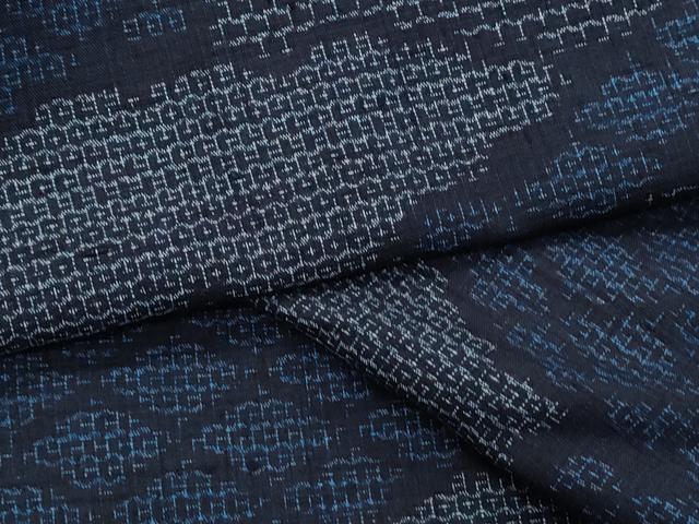 平和屋着物●結城紬　80亀甲　雲重ね文　正絹　逸品　CAAS9371th