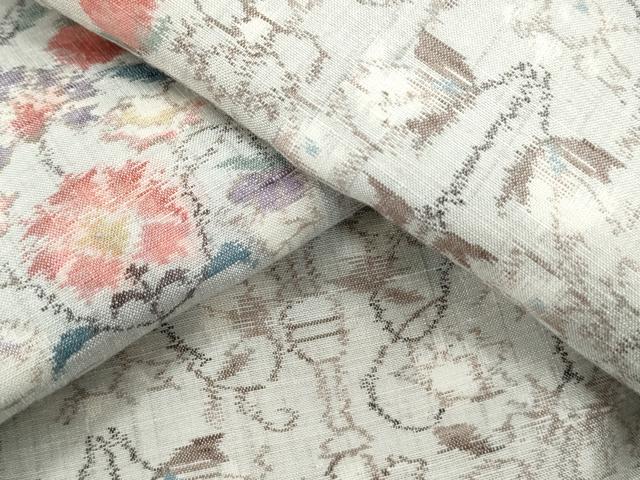 平和屋着物●上質な紬　横段吉祥文　正絹　逸品　CAAS9380th