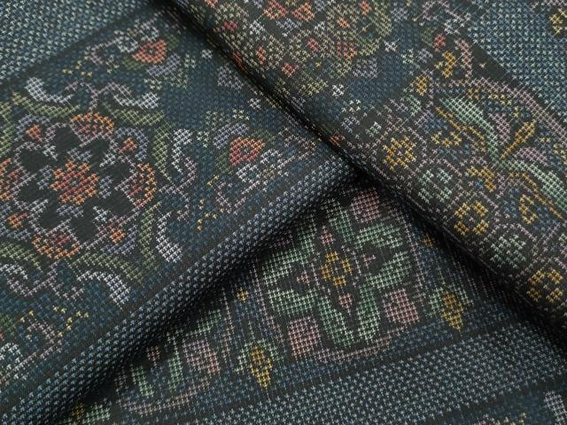 平和屋着物●本場大島紬　9マルキ　横段吉祥文　正絹　逸品　CAAS9381th