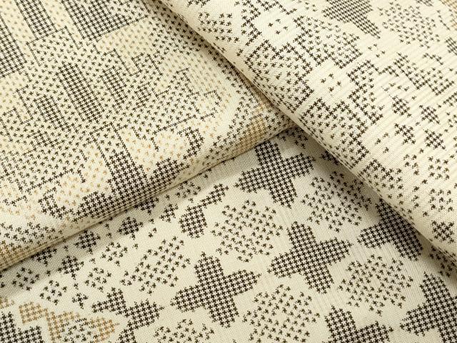 平和屋着物●本場大島紬　白大島　7マルキ　吉祥文　正絹　逸品　CAAS9385th