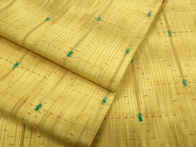 平和屋着物▼上質な紬　麻の葉文様  正絹　逸品　未使用　CAAS9394th